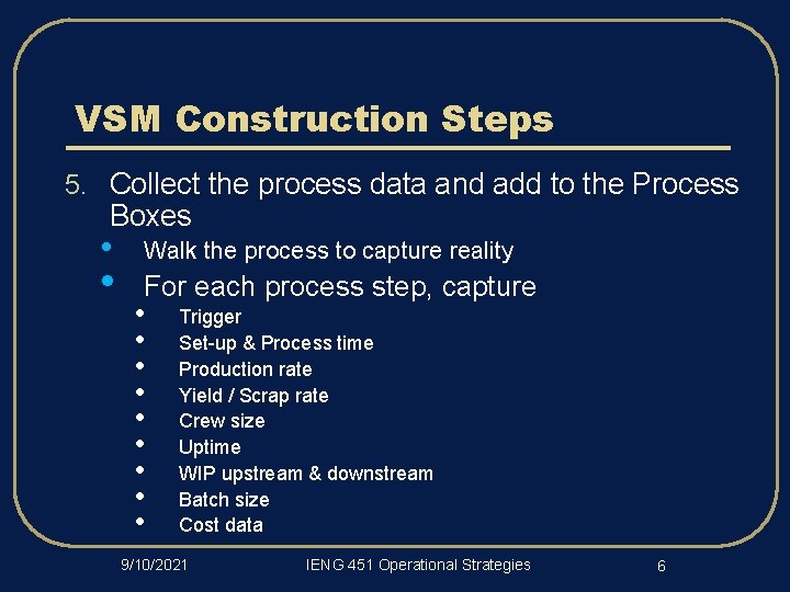 IENG 451 Lecture 06 Process Tools ValueAdded NonValueAdded