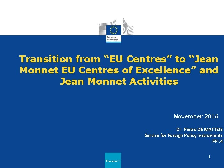Transition from EU Centres to Jean Monnet EU