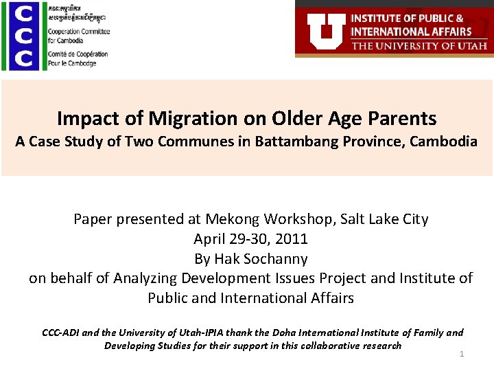 Impact of Migration on Older Age Parents A