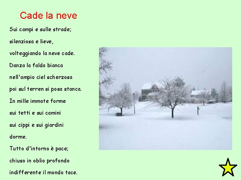 ADA NEGRI Cade la neve Sui campi e