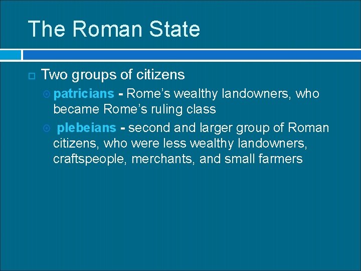 THE RISE OF ROME Global Studies I The