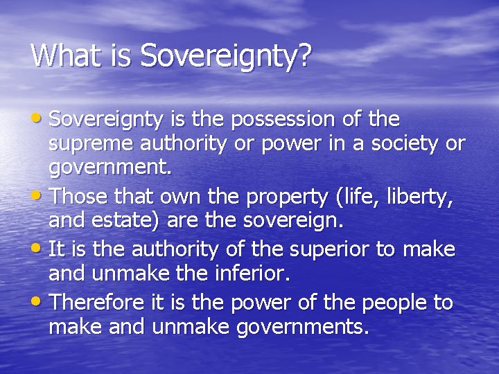 American Presbyterian Principles of Property Contents Part I