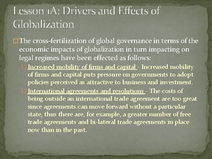 Lesson 1 Globalization and its Relevance to Public