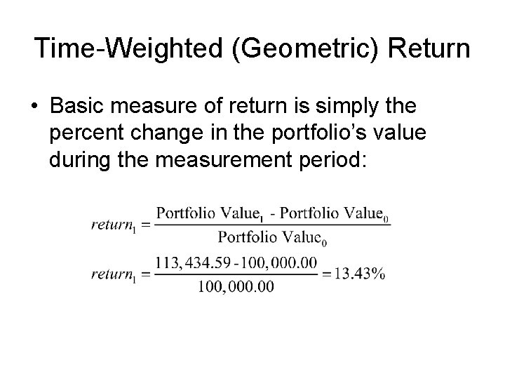 Portfolio Performance Evaluation Workshop Presented by Bob Pugh