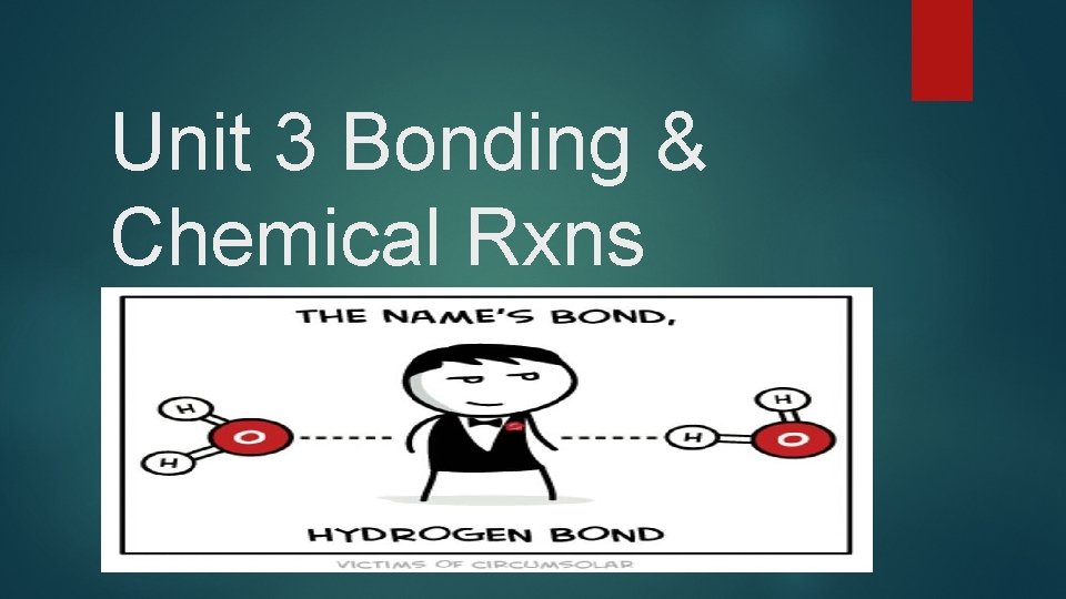 Unit 3 Bonding Chemical Rxns OBJECTIVES SWBAT Identify