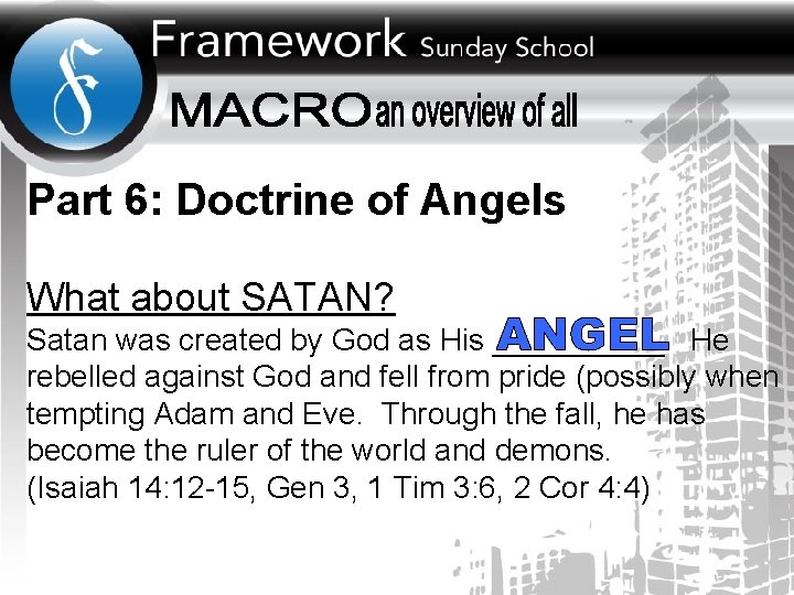 Part 6 Doctrine of Angels Why is it