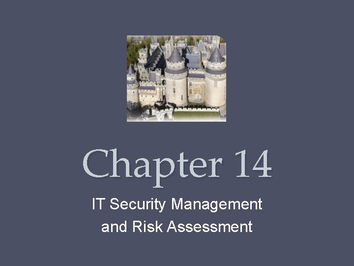 Chapter 14 IT Security Management and Risk Assessment
