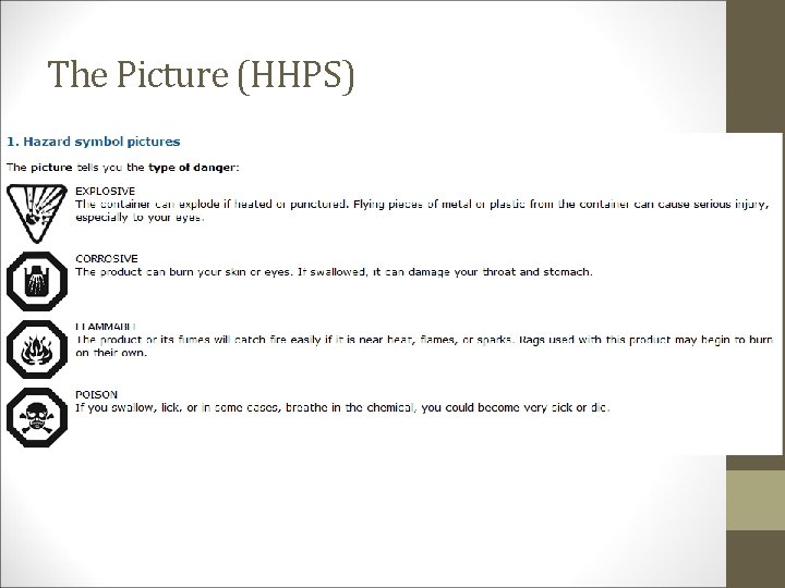 WHMIS While going about her normal cleaning duties