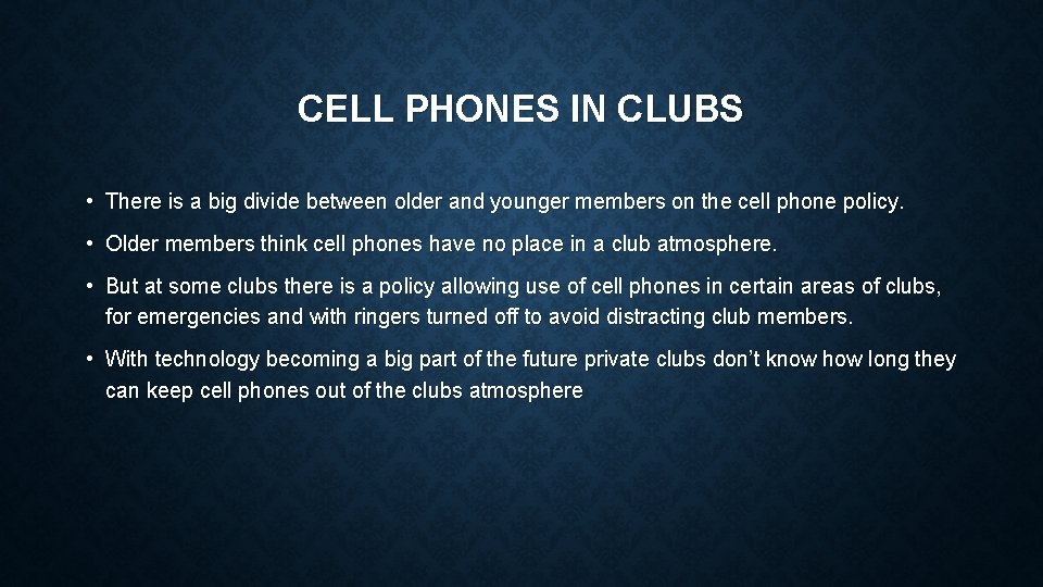 CLUB MARKETING AND CLUB TECHNOLOGY MEMBER AND MANAGEMENT