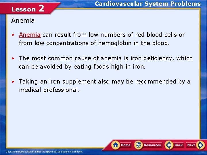Lesson 2 Care and Problems of the Cardiovascular