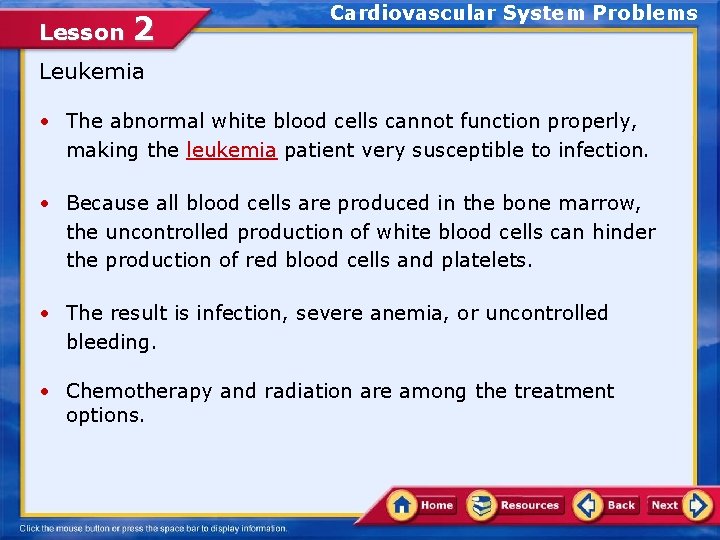 Lesson 2 Care and Problems of the Cardiovascular