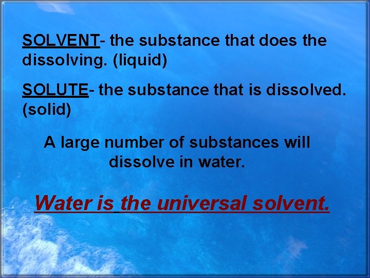 Water The Universal Solvent SOL BIO 3 a