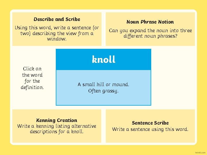 Describe and Scribe Using this word write a