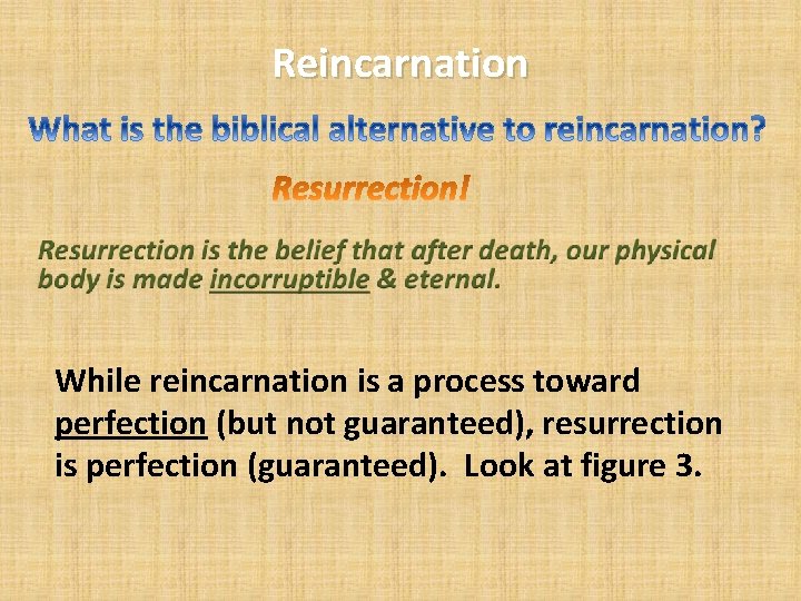 Reincarnation 1Carne is a Latin that means meat