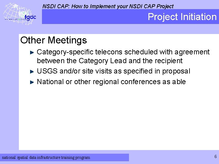 national spatial data infrastructure training program NSDI Cooperative