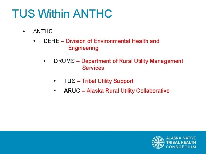TUS Tribal Utility Support An Overview Presenter Brian
