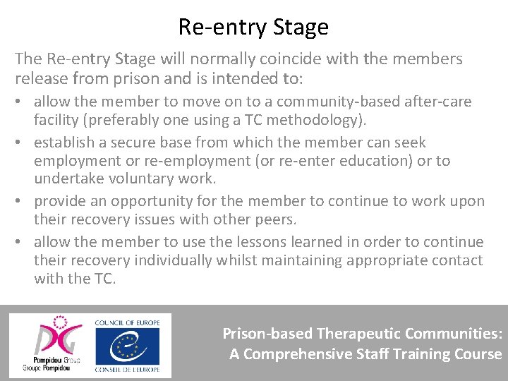 M 9 1 Stages of the TC Programme
