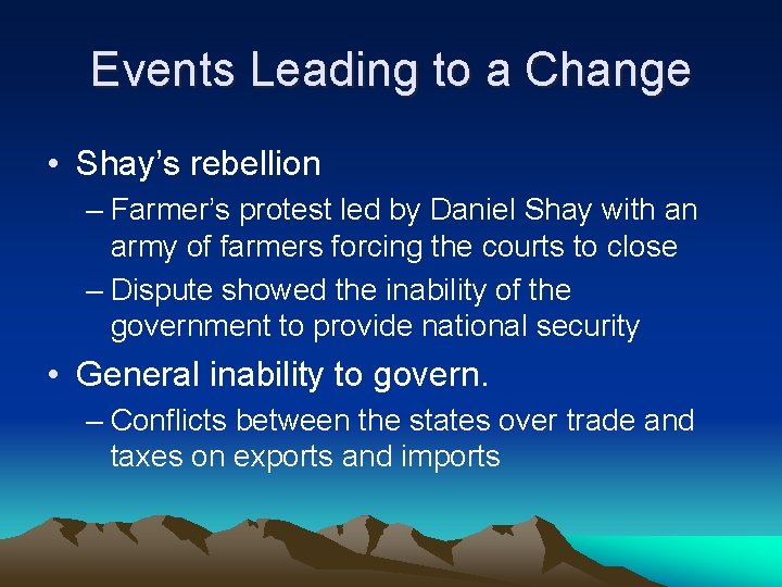 Chapter 5 Shaping a Nation Section 1 Experimenting