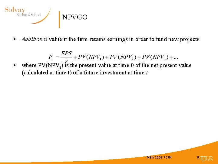 FINANCE 6 Stock valuation FCFM Professor Andr Farber