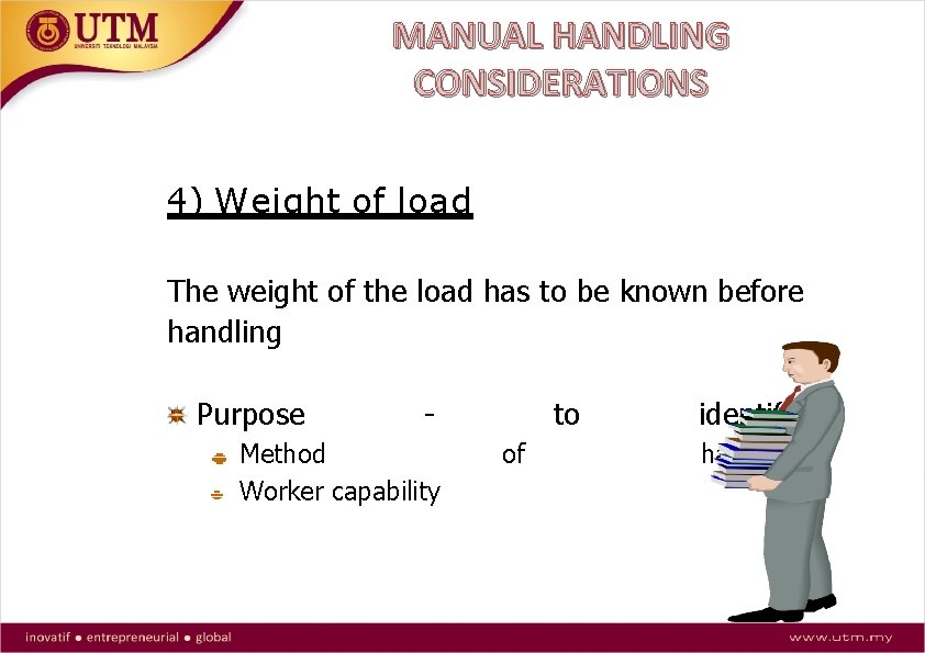 MANUAL HANDLING Safety and Health Officer Certificate Programme