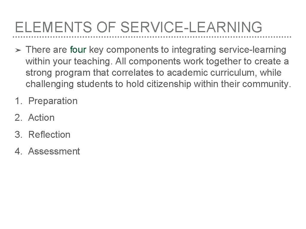 SERVICE LEARNING AT THE ELEMENTARY LEVEL Rebecca Brigham