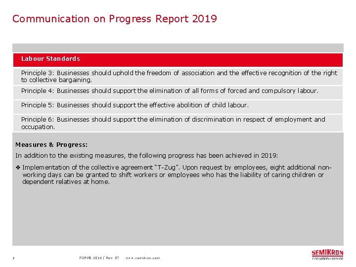 UNITED NATIONS GLOBAL COMPACT Communication on Progress Report