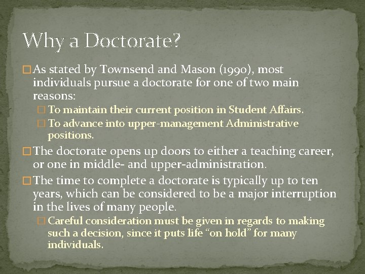 Doctoral Education and Beyond Chapter 20 Mary F