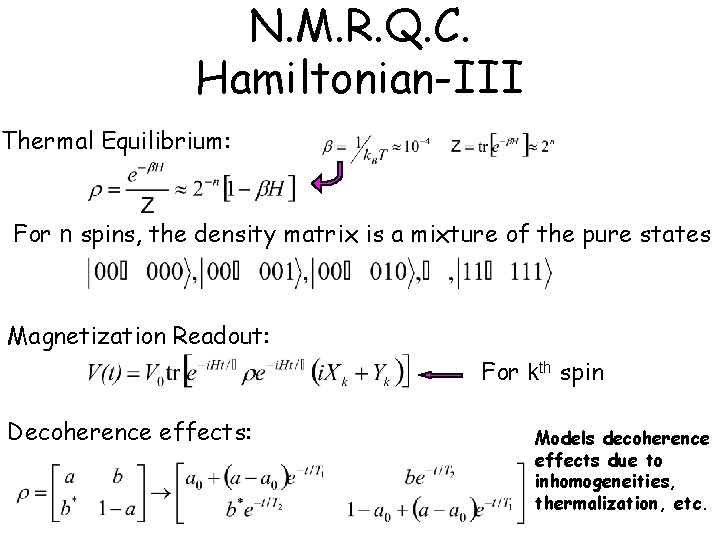 Quantum Computing Lecture 19 Robert Mann Nuclear Magnetic
