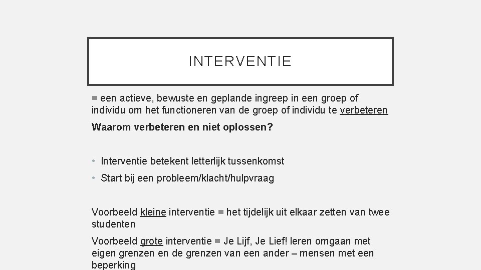PIT 4 BEROEPSINTERVENTIES W 19 Periode 4 Les