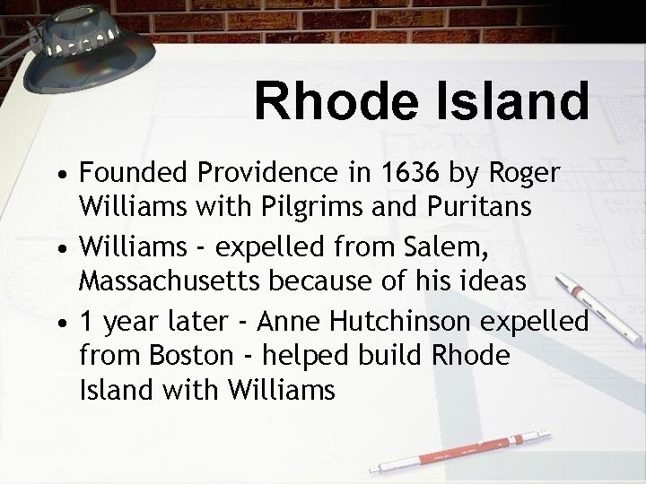 Presenting The 13 Colonies Featuring the New England