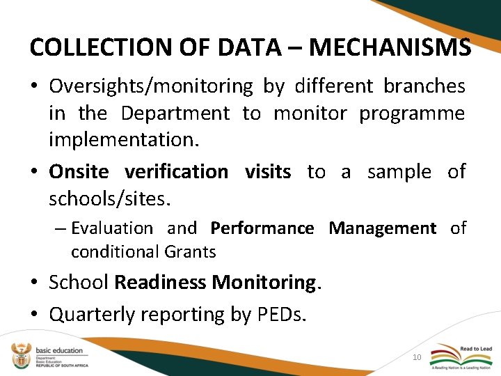 REVIEW AND IMPROVEMENT OF PED REPORTING SYSTEMS PORTFOLIO