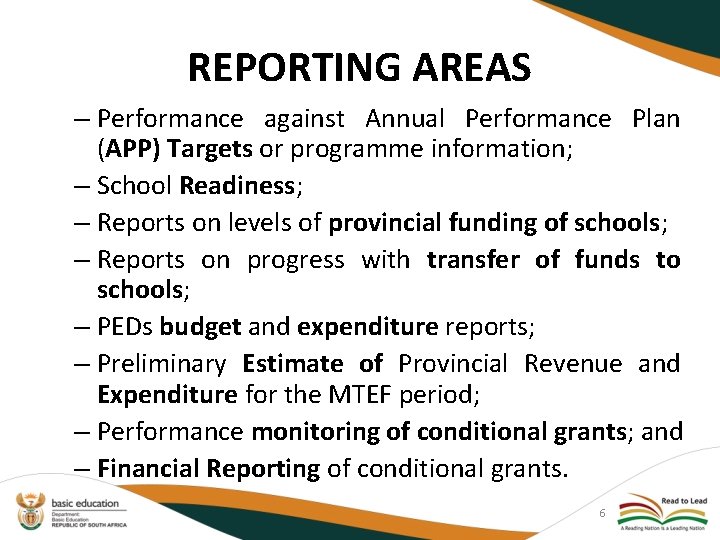 REVIEW AND IMPROVEMENT OF PED REPORTING SYSTEMS PORTFOLIO