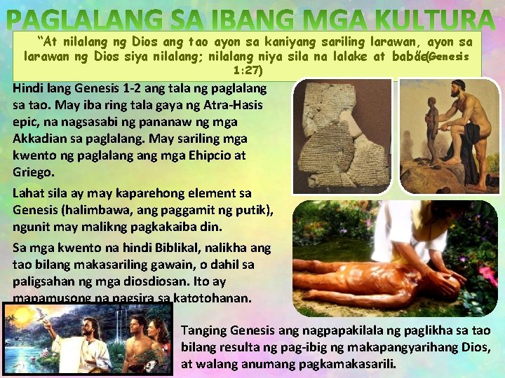 PAGLALANG GENESIS BILANG PUNDASYON 2 NG BAHAGI Liksyon