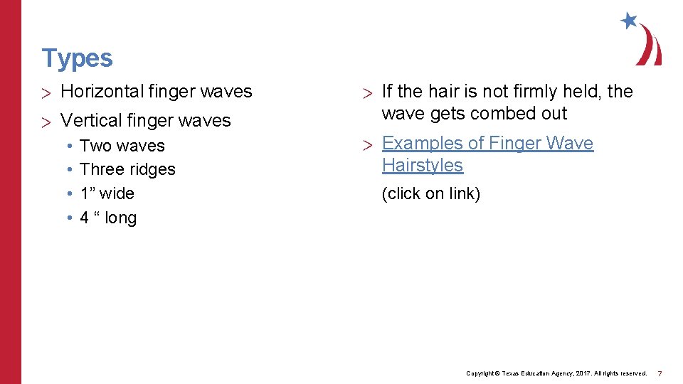 Finger Wave Hair Style Cosmetology I Copyright Texas