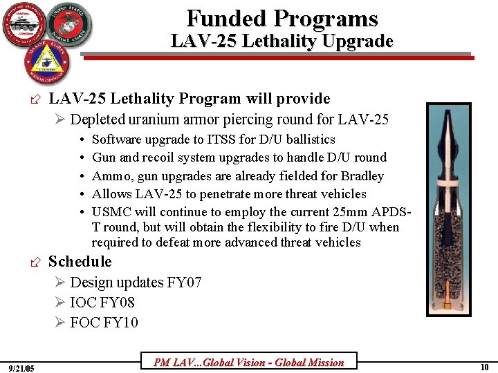 USMC LAV Modernization Plan 2005 NDIA Combat Vehicles