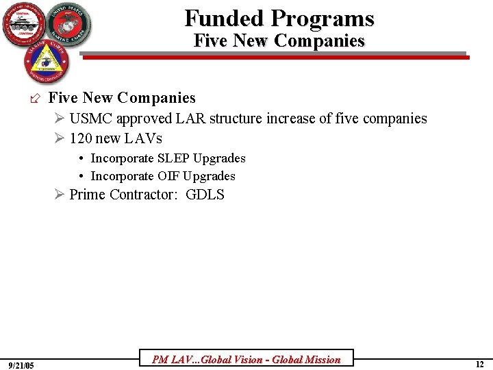 USMC LAV Modernization Plan 2005 NDIA Combat Vehicles