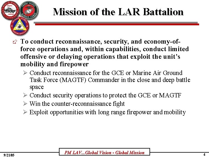 USMC LAV Modernization Plan 2005 NDIA Combat Vehicles