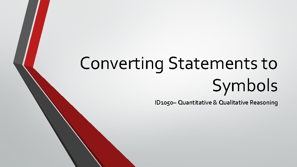 Converting Statements to Symbols ID 1050 Quantitative Qualitative