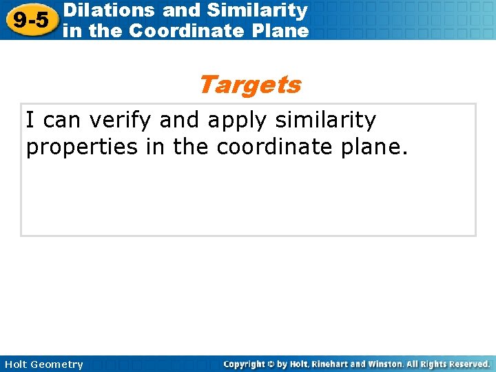 Dilations and Similarity 9 5 in the Coordinate