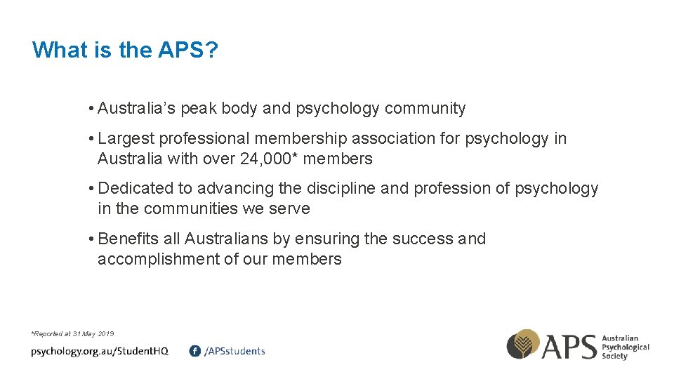 What is the APS Australias peak body and