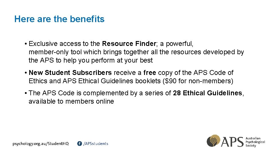 What is the APS Australias peak body and