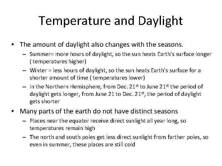 The Seasons 1 What is the difference between