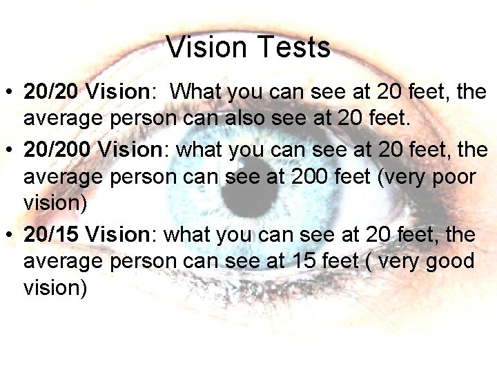 The Eye Parts of the Eye Cornea the