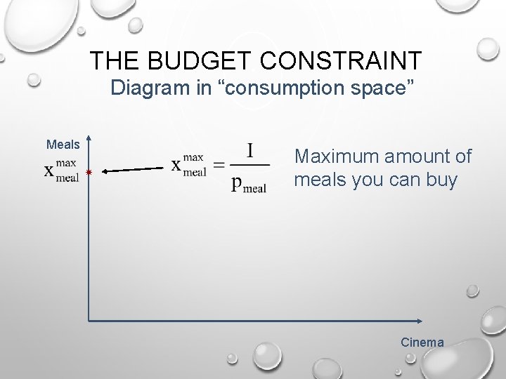 THE BUDGET CONSTRAINT AND CHOICE THE PROBLEM OF