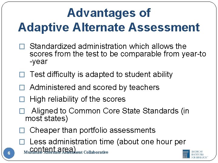 Multi State Alternate Assessment Collaborative Measuring Growth in