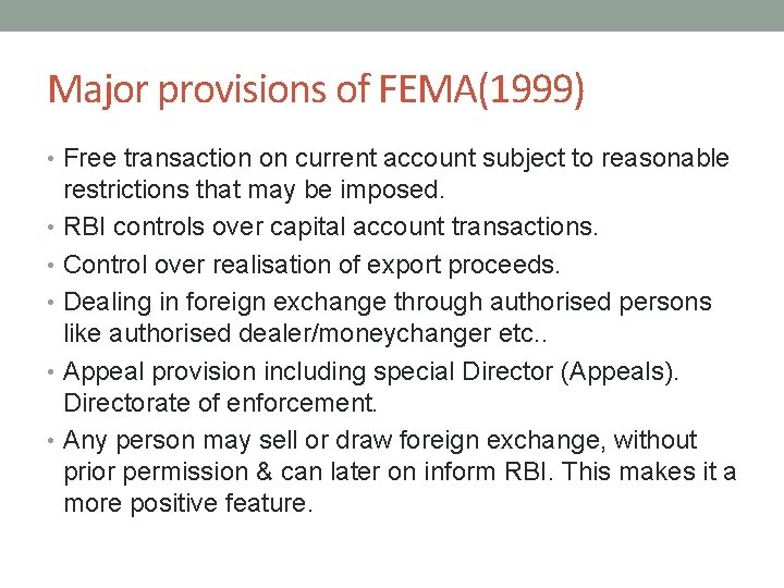 FOREIGN EXCHANGE MANAGEMENT ACT 1999 FEMA 1999 BY