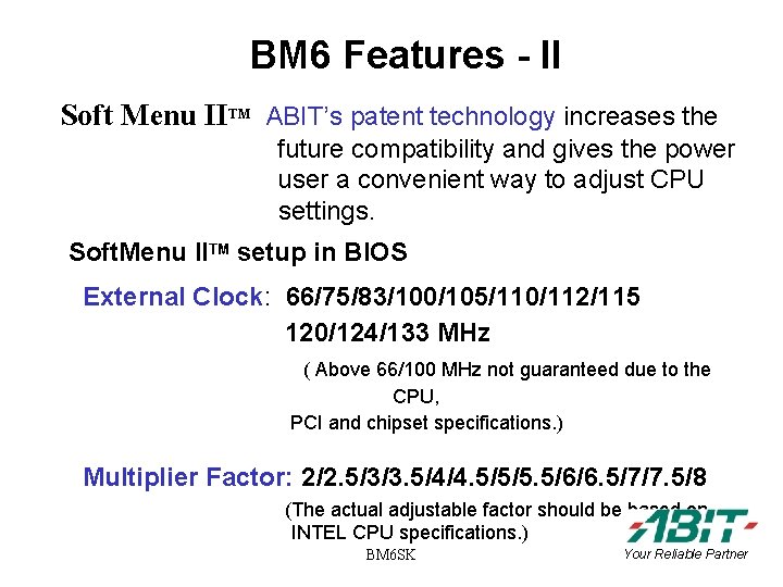 ABIT BM 6 PRESS KIT BM 6 SK