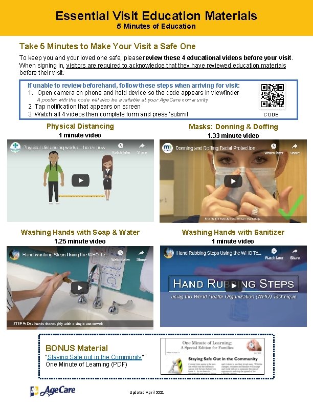 Essential Visit Guidelines Age Care Harmony Court Care