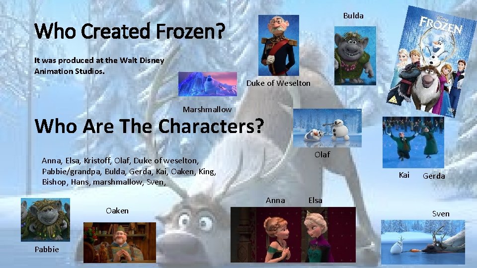 Frozen BY Emily Bulda Who Created Frozen It