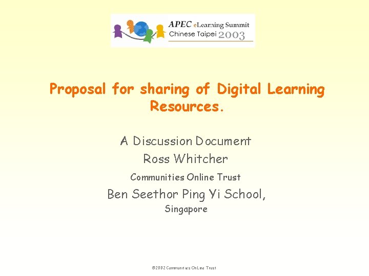 Proposal for sharing of Digital Learning Resources A